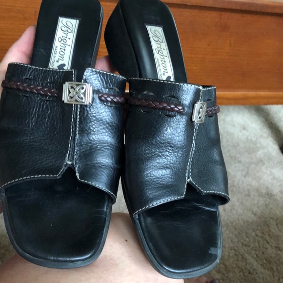 Brighton | Shoes | Brighton Leather Slip On Sandal | Poshmark